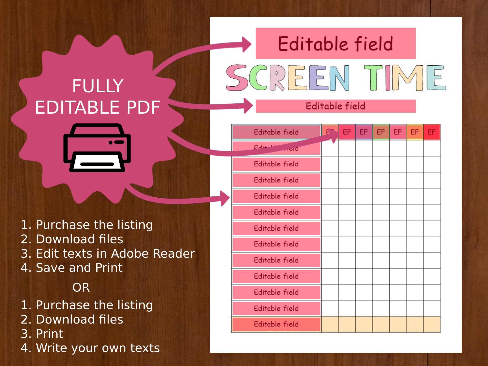 Chore Charts for Kids Bundle Screen Time Chore Chart Chore Checklist ...