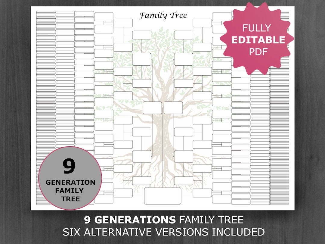 Editable blank family tree template - fessrhino