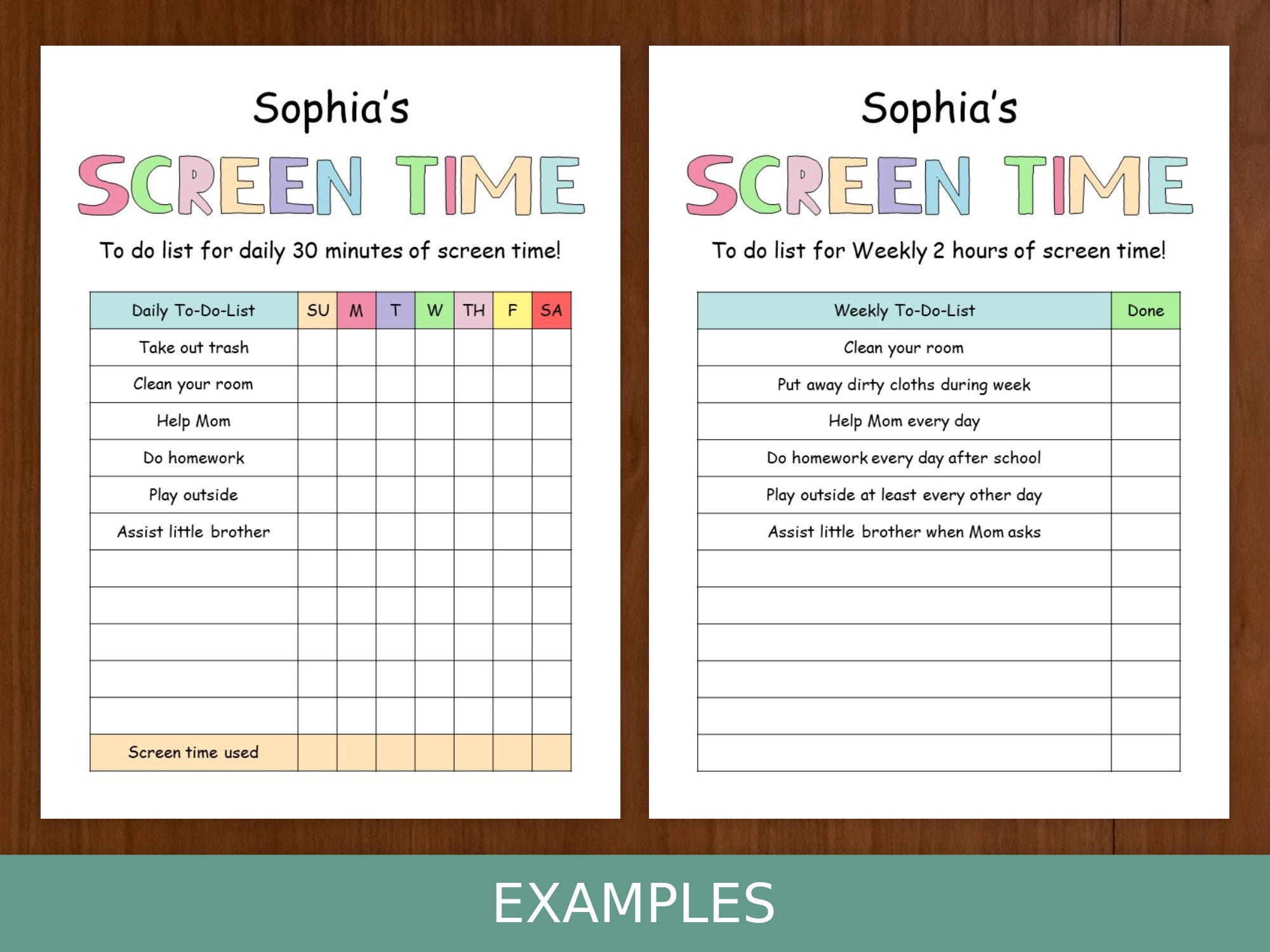 Screen Time Tracker for Kids | Screen Time Checklist | Screen Time ...