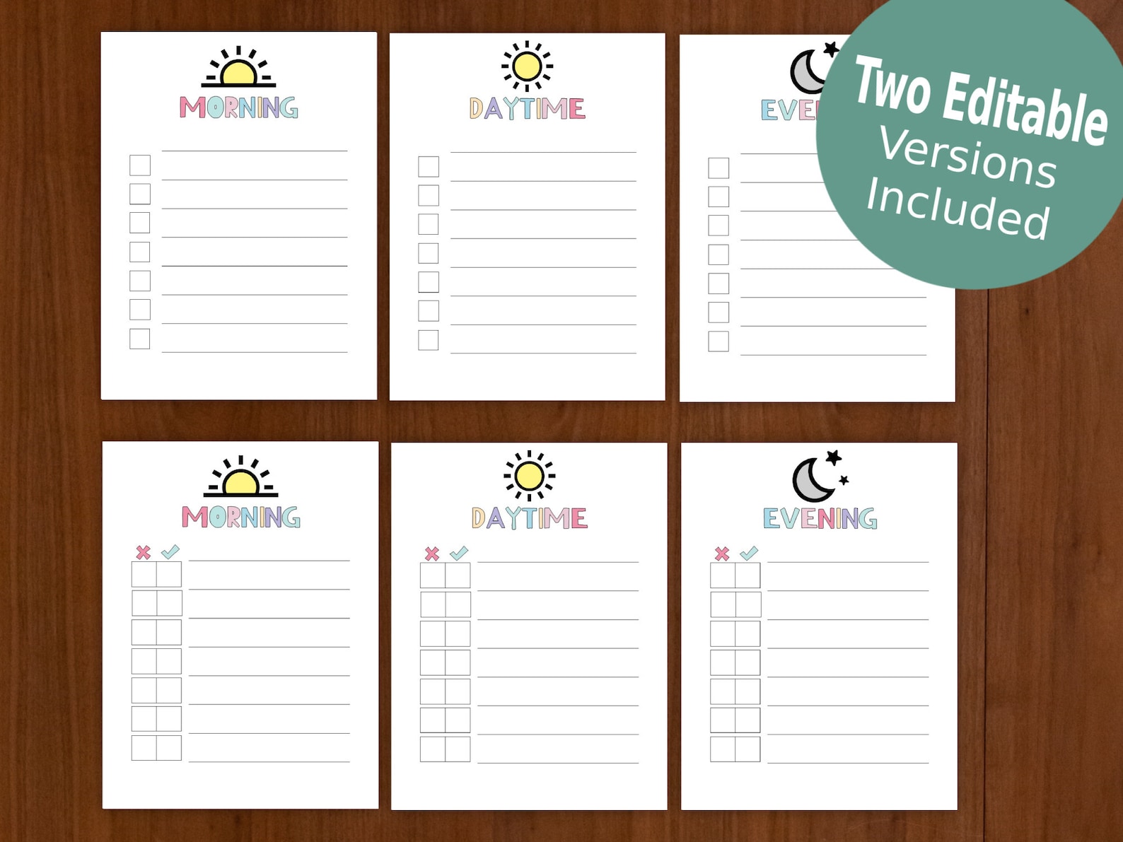 Kids Chore Chart: Minimalist Daily Routine Checklist (printable ...