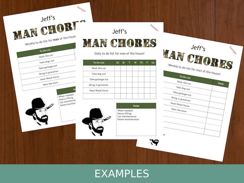 Funny Husband To-do List: Printable Editable Chore Chart PDF for Men ...