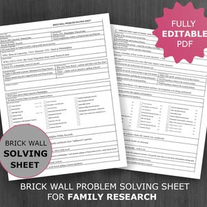 Brick Wall Template Genealogy - Etsy