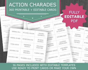 240 Printable Charades, Group Games, Action Charades For, Family Team ...