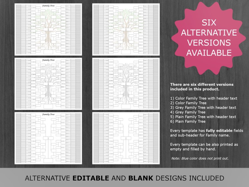 Editable blank family tree template - holfzz