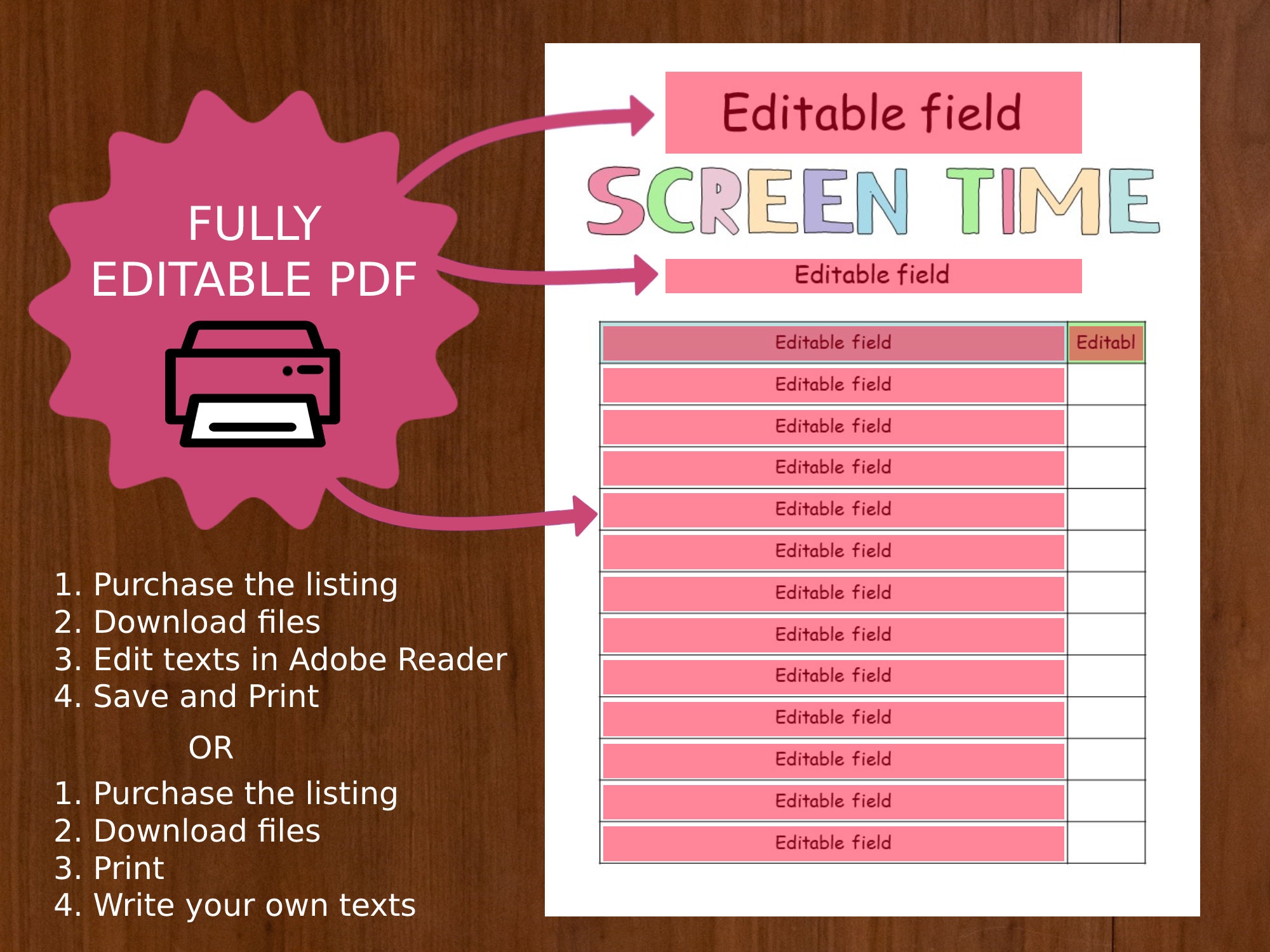 Screen Time Tracker for Kids | Screen Time Checklist | Screen Time ...