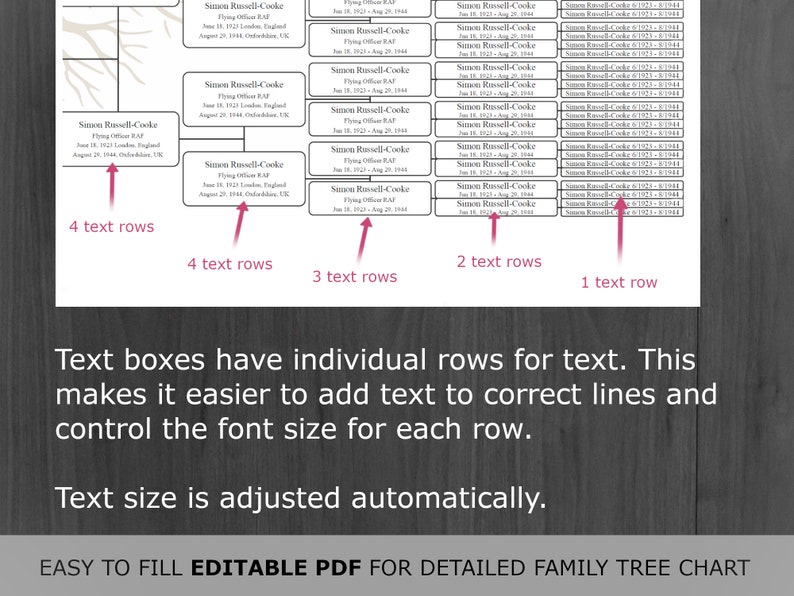 Family Tree Chart 9 Generation: Printable and Editable Genealogy ...