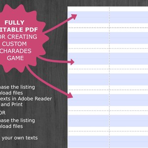 Action Charade Cards, 360 Printable Editable Charades, Family Games ...