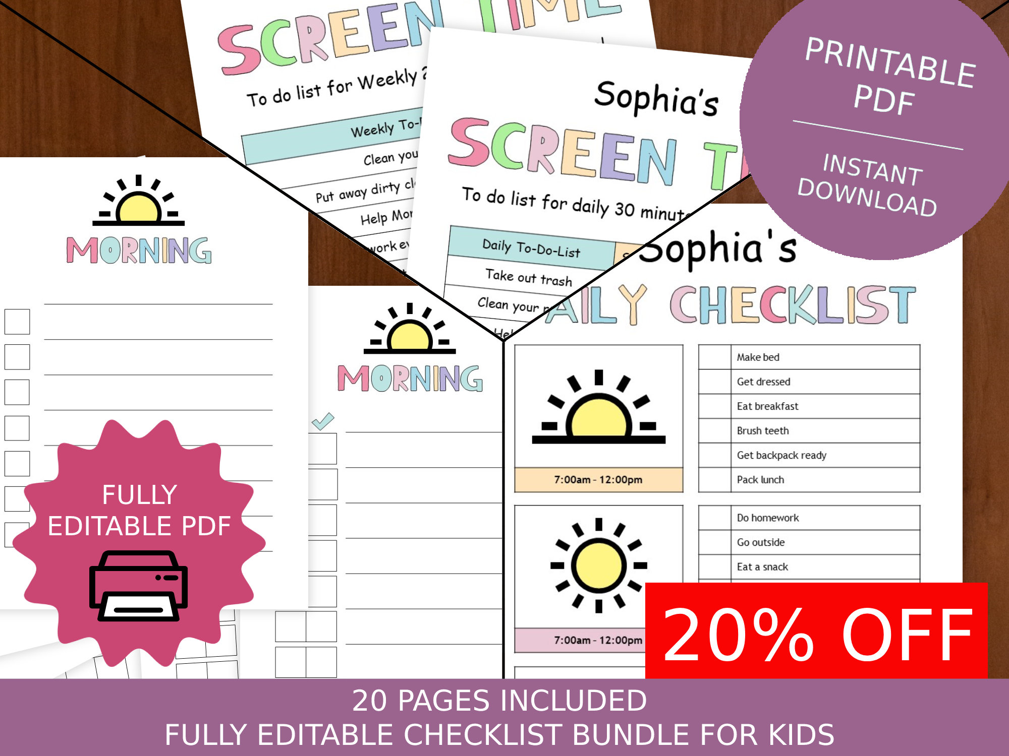 Chore Charts for Kids Bundle Screen Time Chore Chart Chore - Etsy