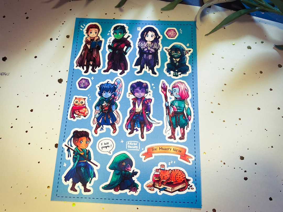 Critical Role: Mighty Nein Big Sticker Sheet - Etsy