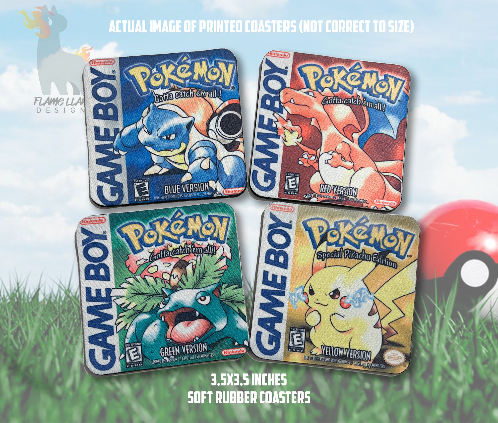 Pokemon Game Cover Coasters 4-pack Great Gift for Gamers - Etsy
