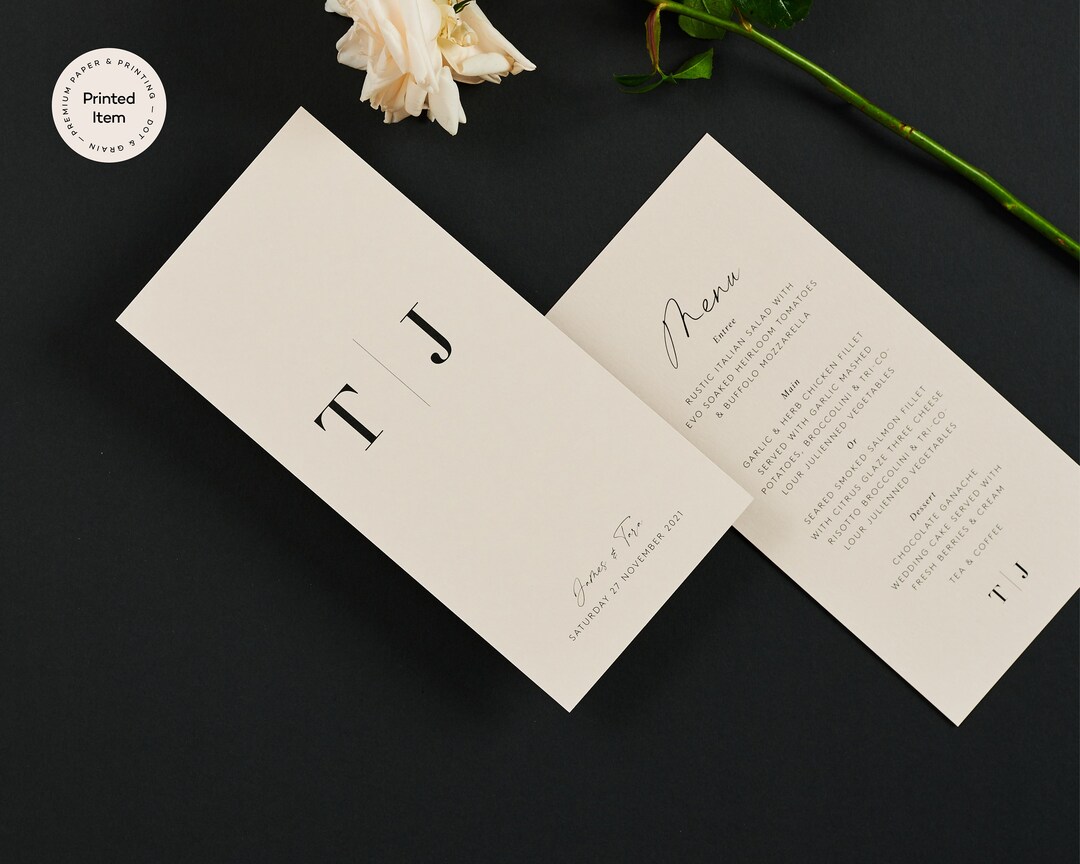 The DL Menu - the Santa Rosa Collection. Printed Wedding Stationery ...