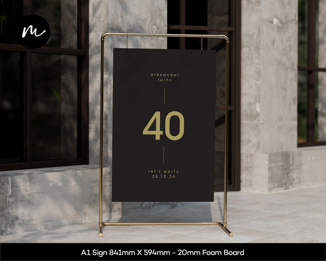 Letrero de bienvenida personalizado para 40 cumpleaños - Colección ...