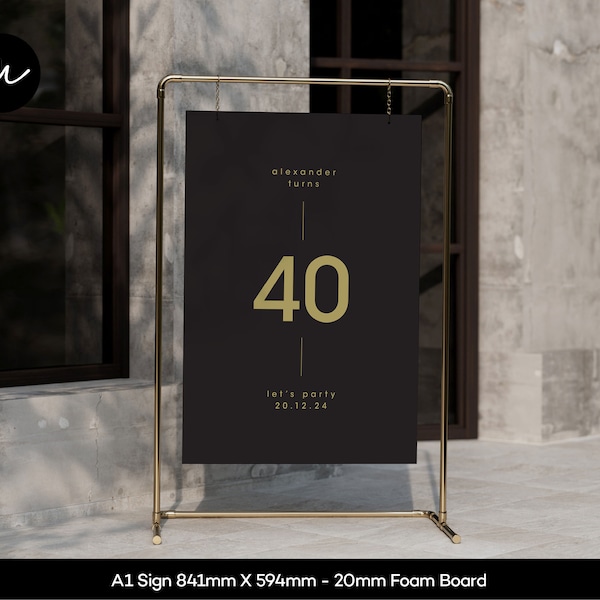 A1 40th Birthday Party Sign - Etsy
