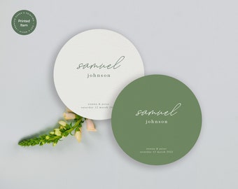 Circle Colorblock Wedding Menu With Place Card Multiple Colors, Modern ...