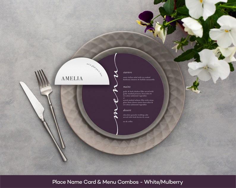 Menú redondo impreso / Menú de boda circular personalizado - Etsy México