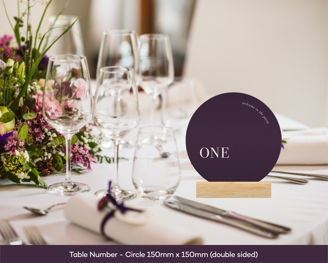 Circle Table Number Card - the Mulberry Collection. Printed Wedding ...