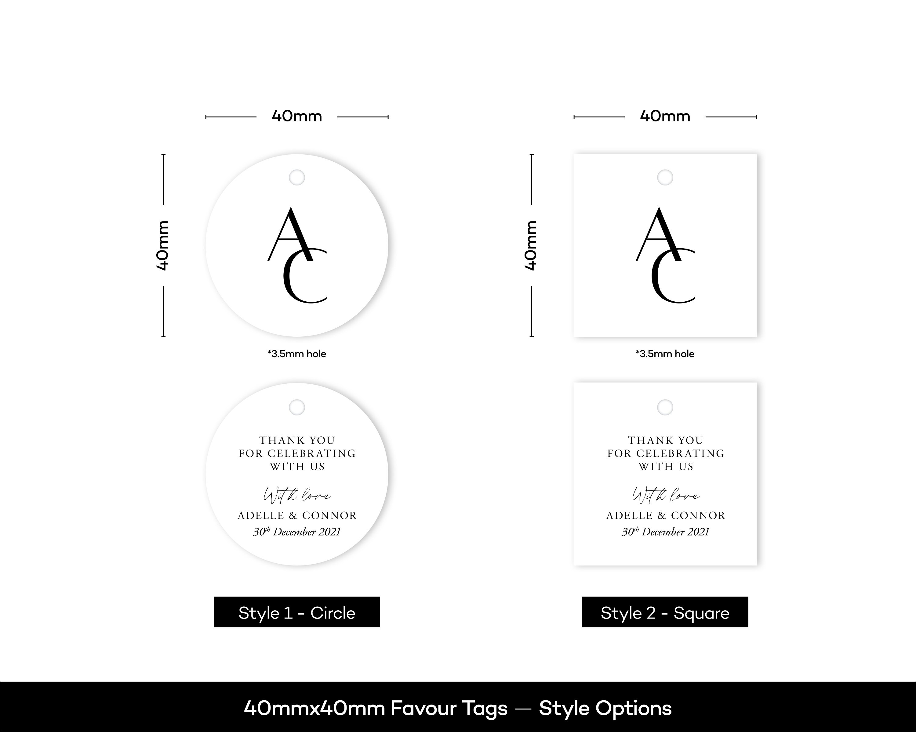 Favour Tag Square or Round Favour Tag the Manhattan - Etsy Australia