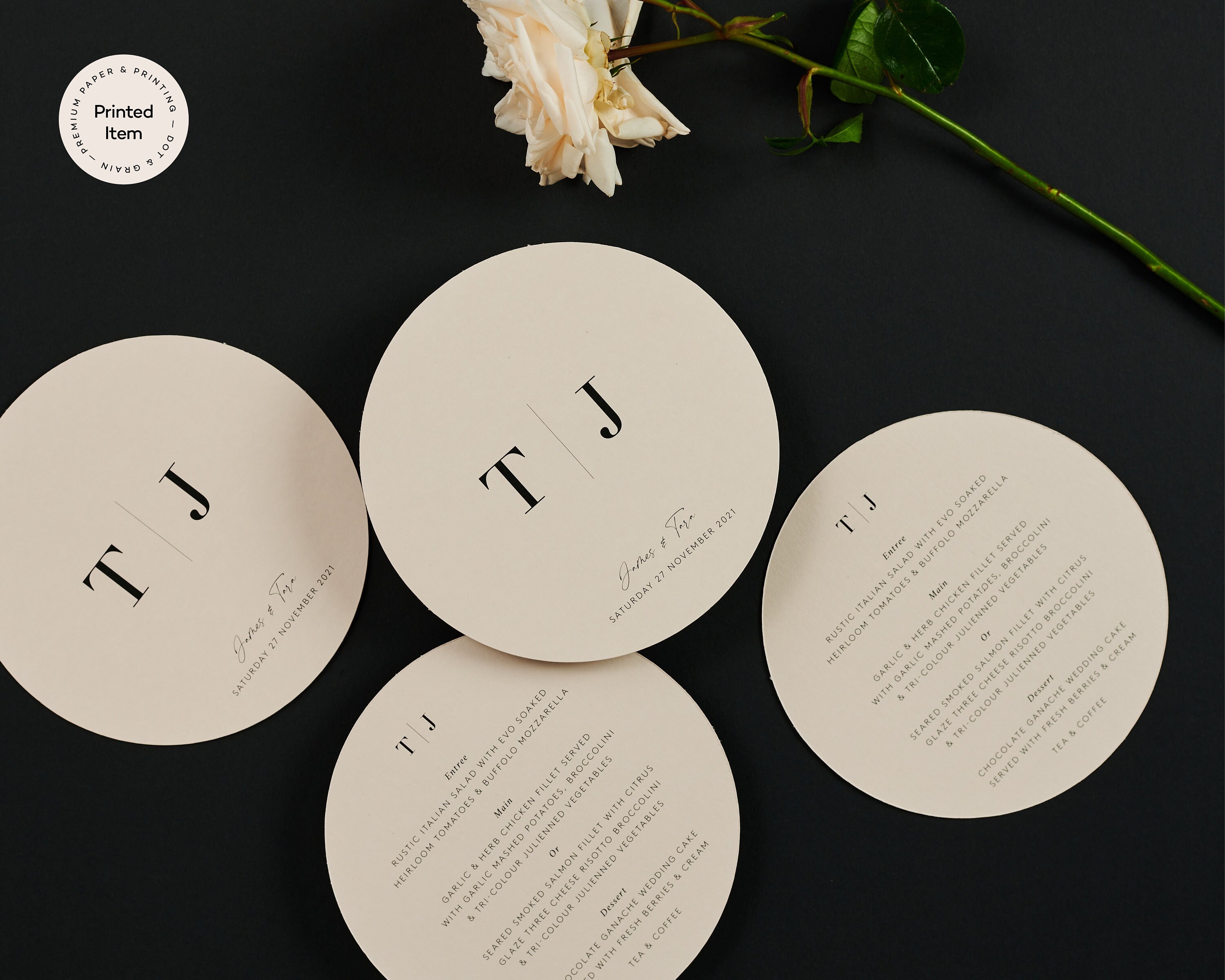 The Circle Menu the Santa Rosa Collection. Printed Wedding - Etsy