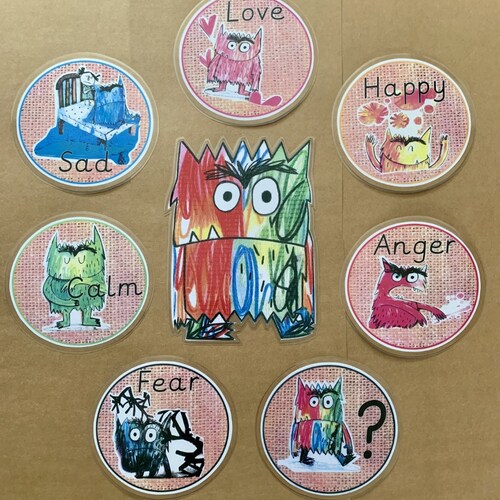 The Colour Monster Emotions Flash Cards - Etsy
