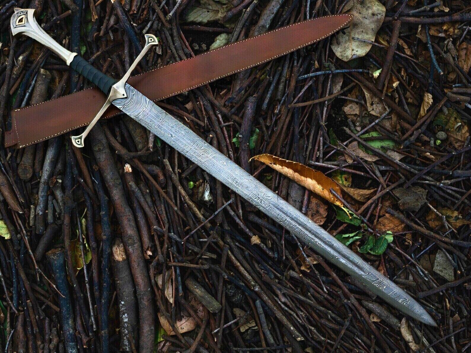 Custom Handmade Damascus Steel Sword With Sheath, Long Sword, Gifts for ...