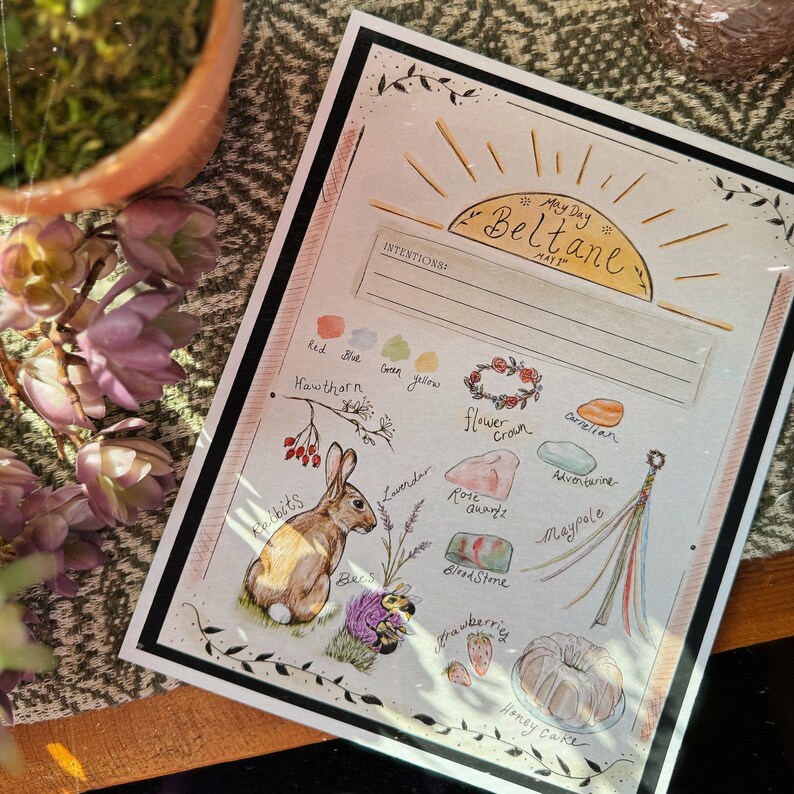 Beltane Printable Artwork Intention Worksheet / May Day Celebration ...