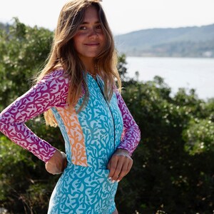 Women's Long Sleeve One-piece Swimsuit Coral Reef Sustainable Surf Suit ...
