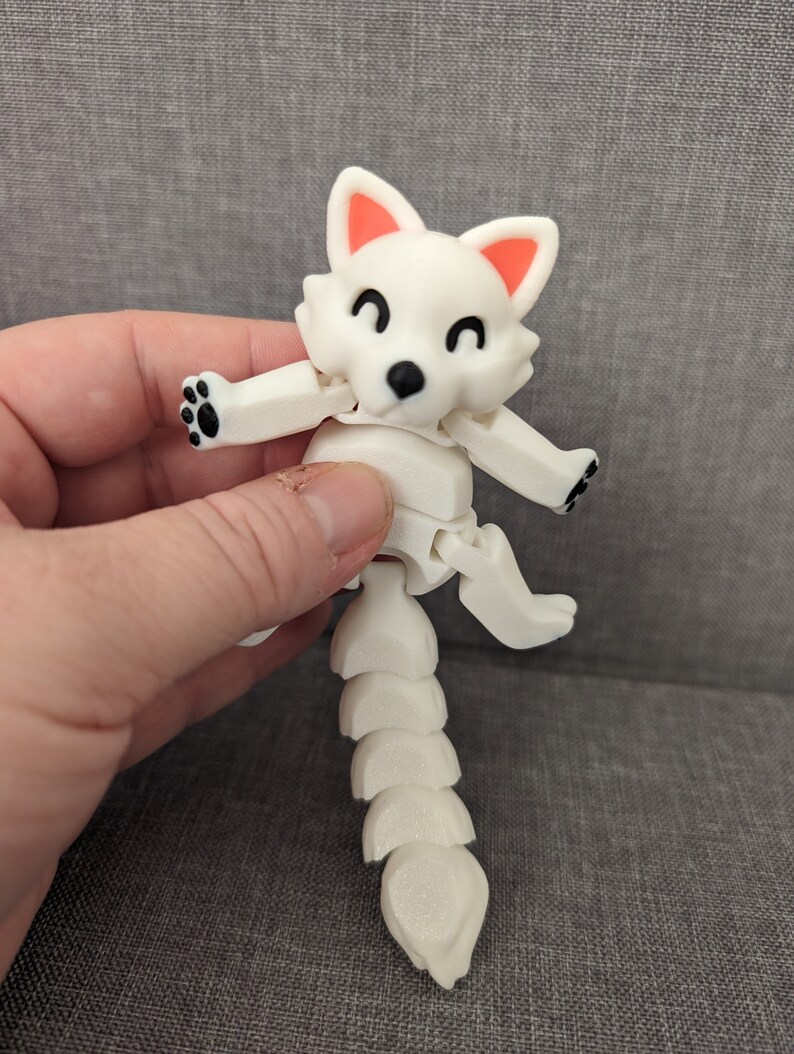 3D Articulated Arctic Fox Fidget Toy - Etsy