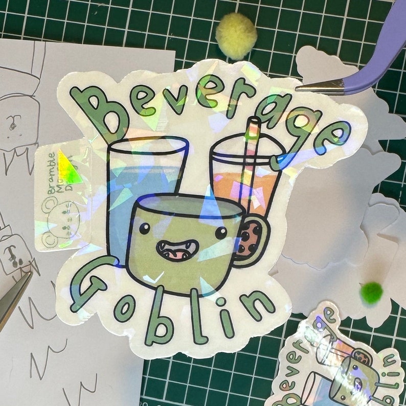 Beverage Goblin Die-cut Sticker Decal in Matte or Shiny Holo ...