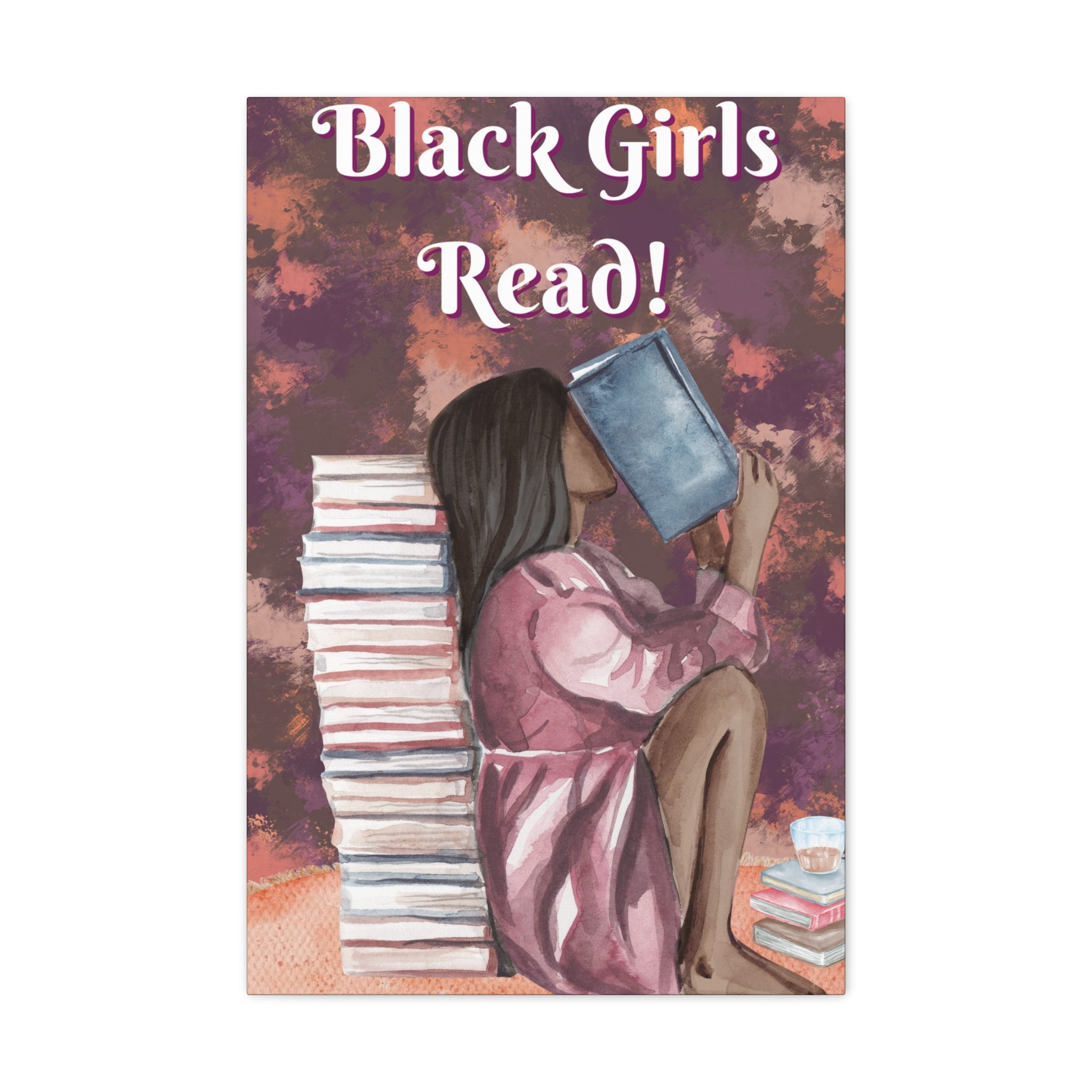 20x30 Black Girls Read Wall Canvas Artwork for African American Book ...