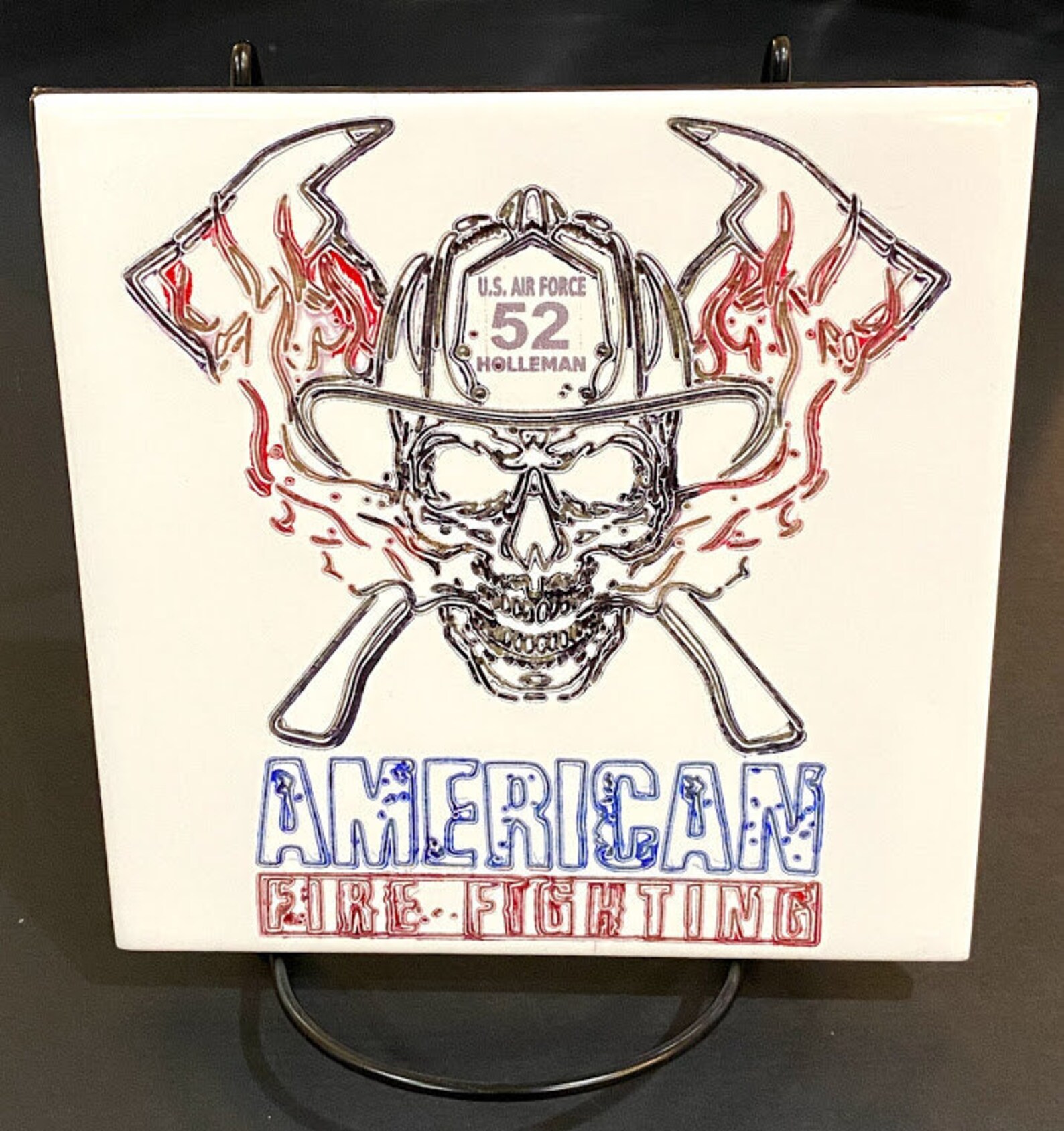 American Firefighter Theme 6x6x1/4 Inches Laser Engraved Art - Etsy UK