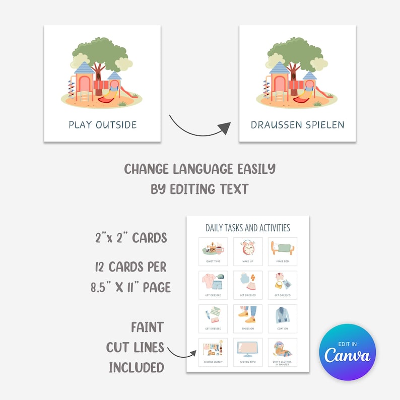 Daily Routine Cards Visual Schedule Toddler Routine Chart for Kids ...