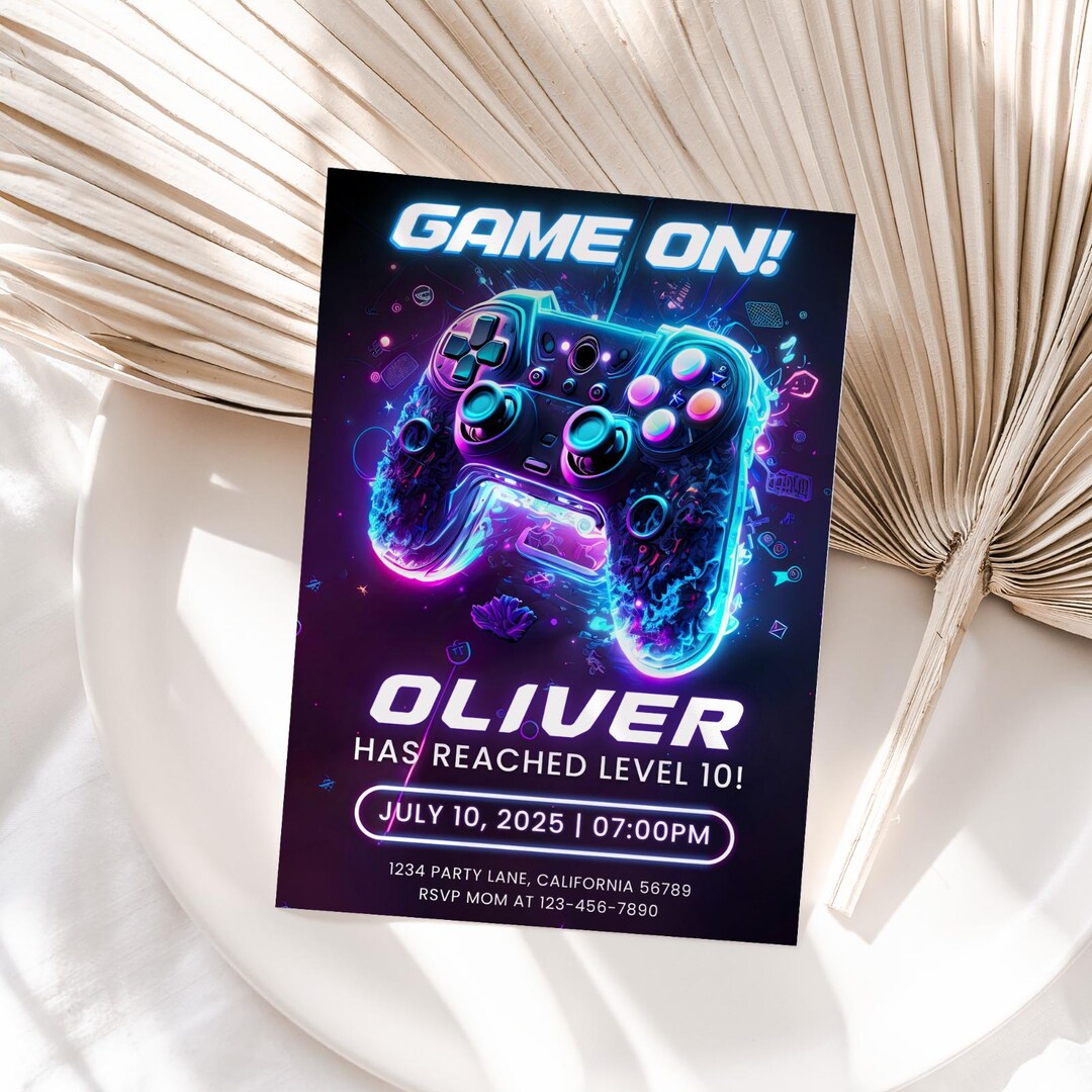Video Game Birthday Invitation Gamer Invitation Gaming Truck Party ...