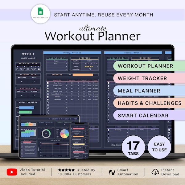 Workout Template - Etsy UK