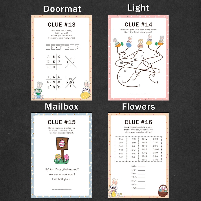 Easter Scavenger Hunt for Teens Easter Egg Hunt Clues Older Kids Easter ...