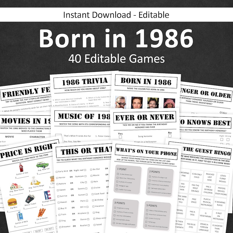 Born 1986 Invitation - Etsy