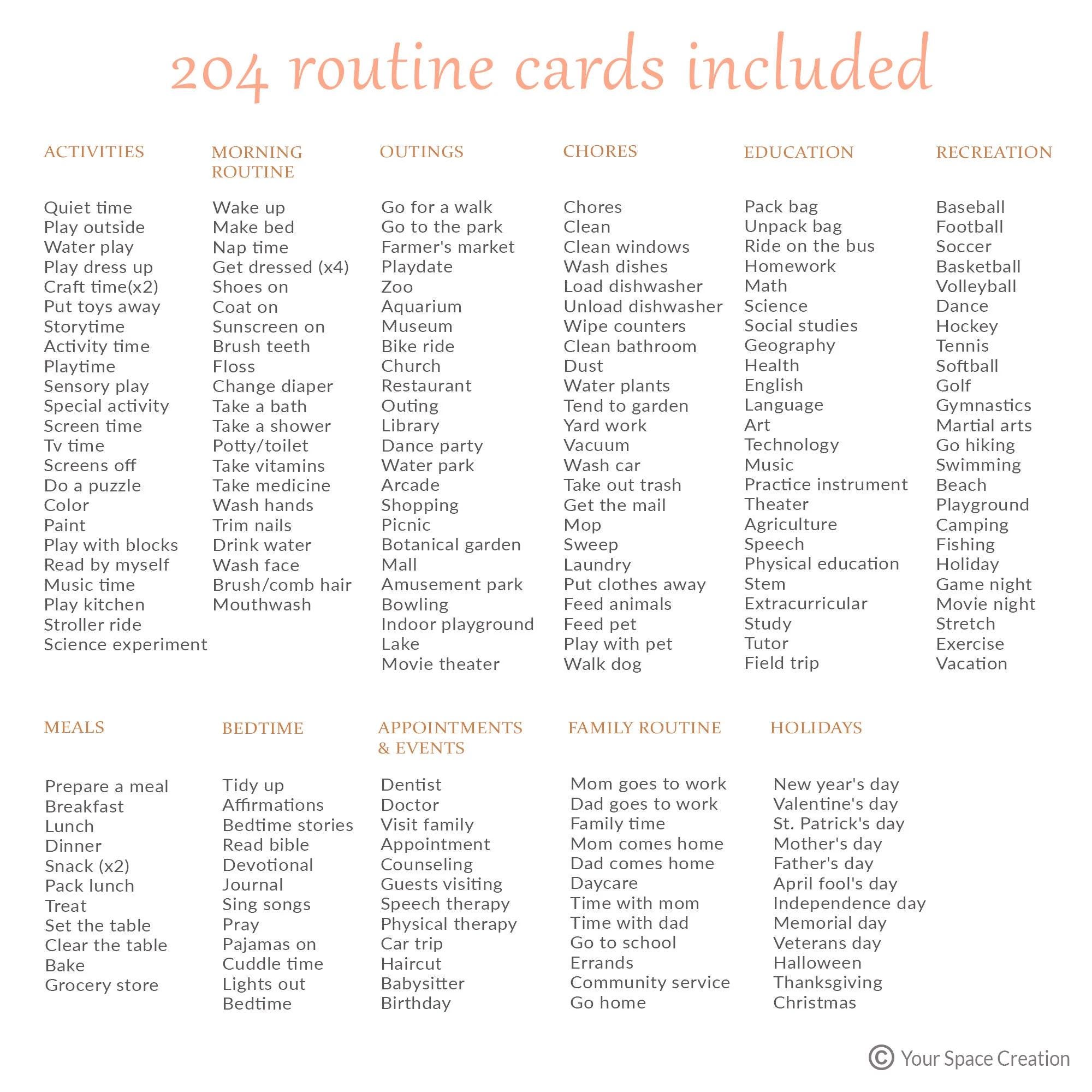 Daily Routine Cards Visual Schedule Toddler Routine Chart for Kids ...