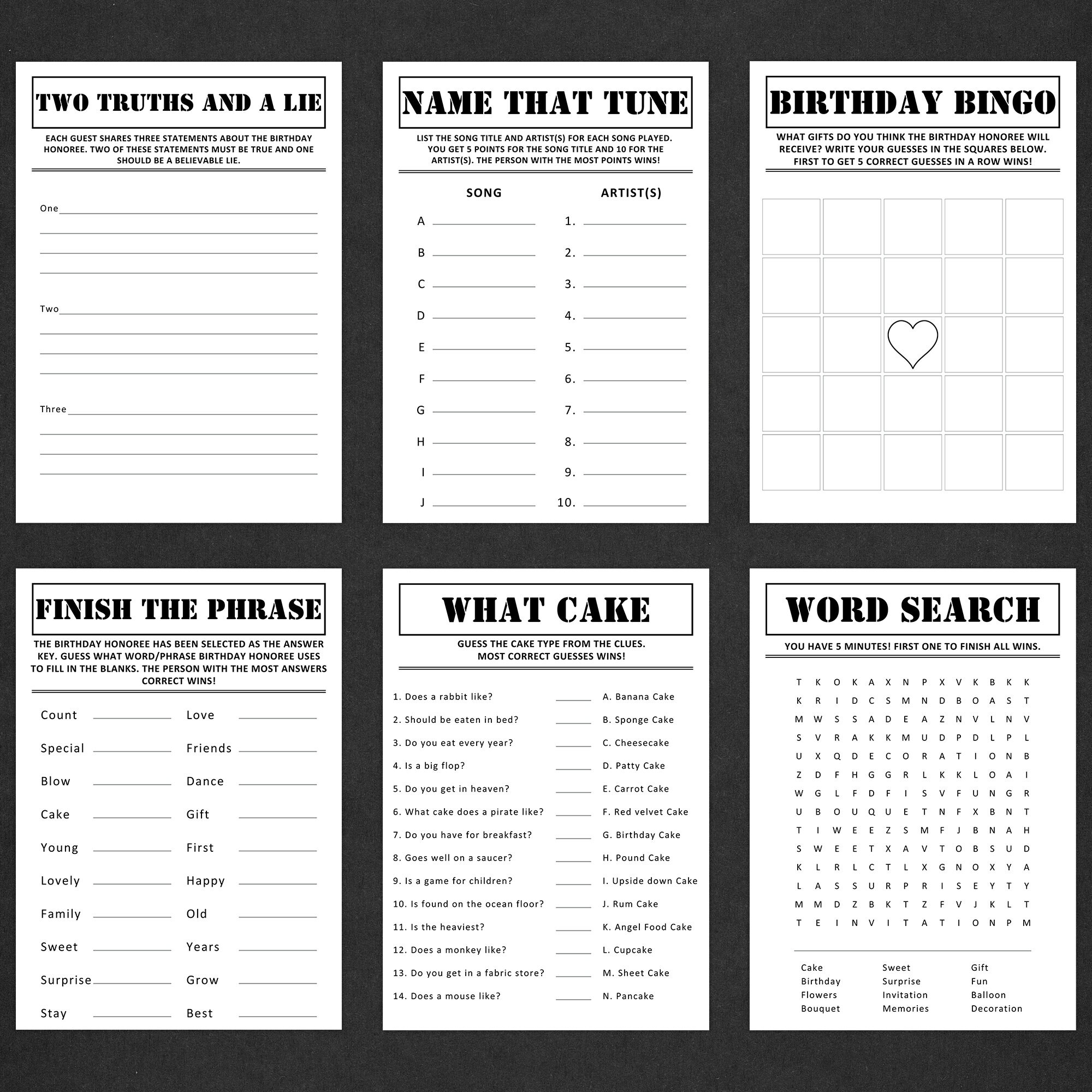 80th Birthday Games Bundle 80th Birthday Party Games 1944 Trivia Born ...