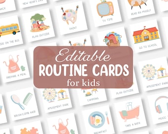 Daily Routine Cards Visual Schedule Toddler Routine Chart for Kids ...