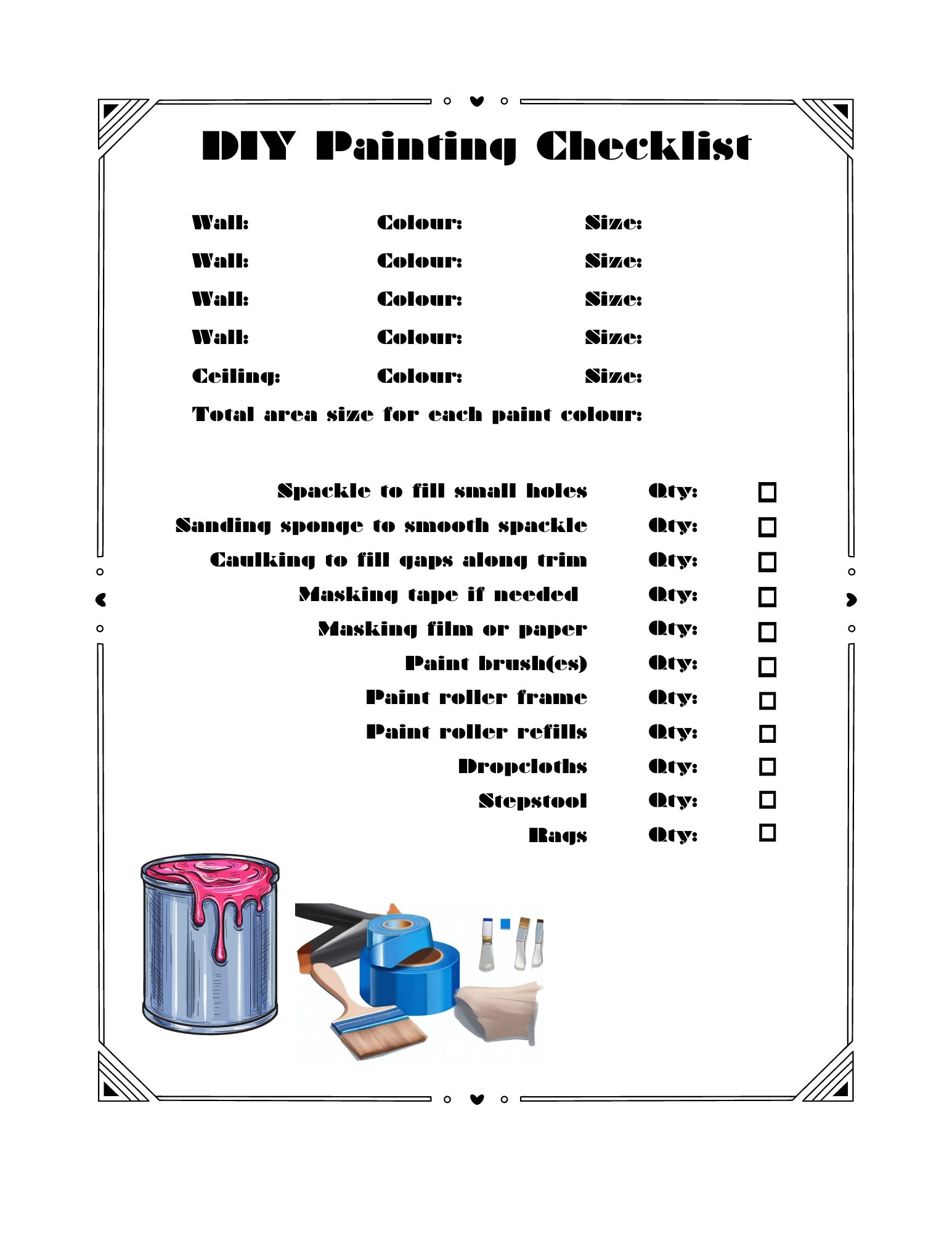 Painting Checklist - Etsy