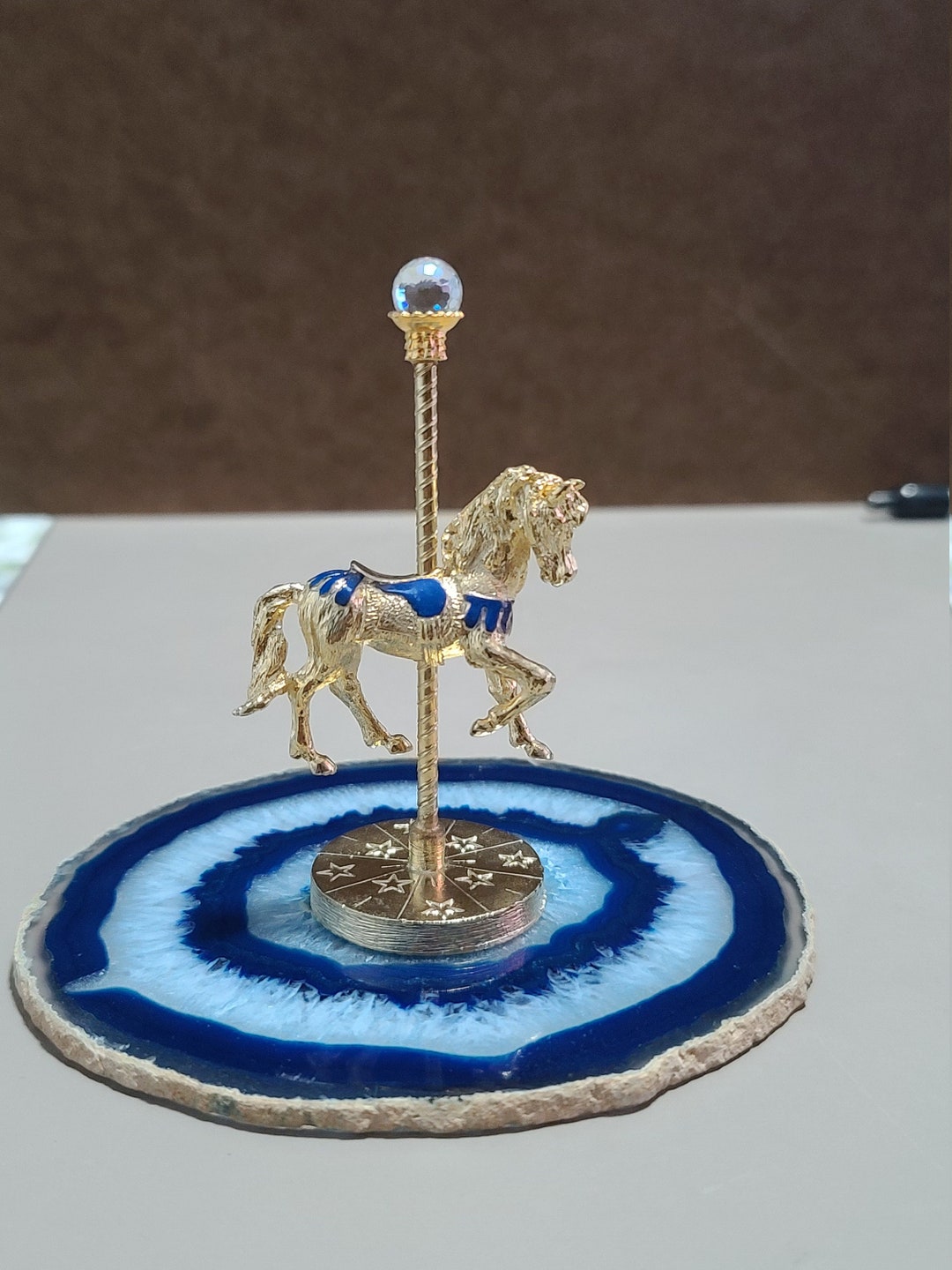 4 Carousel by Spoontiques Gold Color Carousel With - Etsy