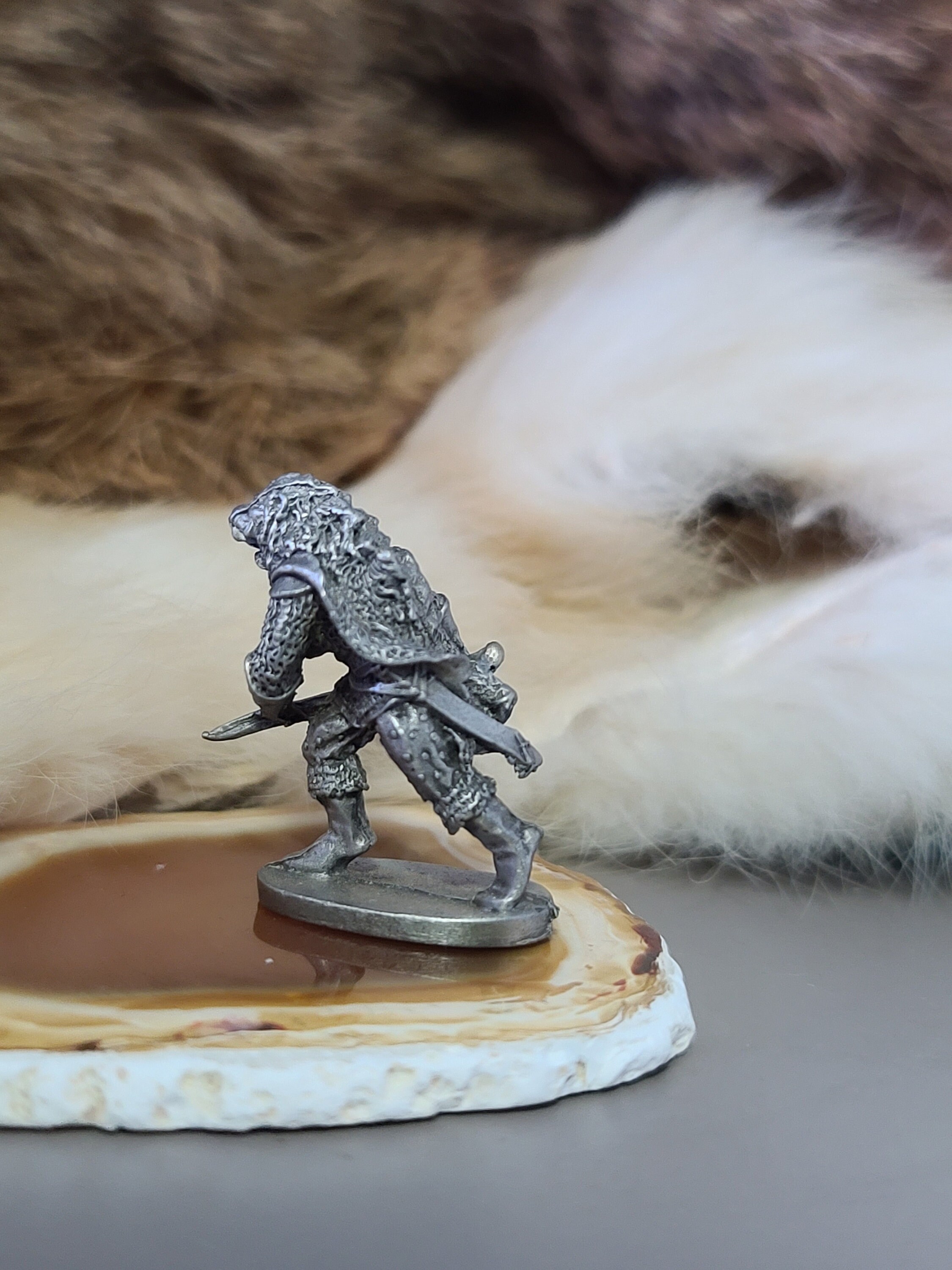 Vtg Warlords 10-414 Ral Partha Pewter Beastlord Bear Wolf Warrior Lion ...