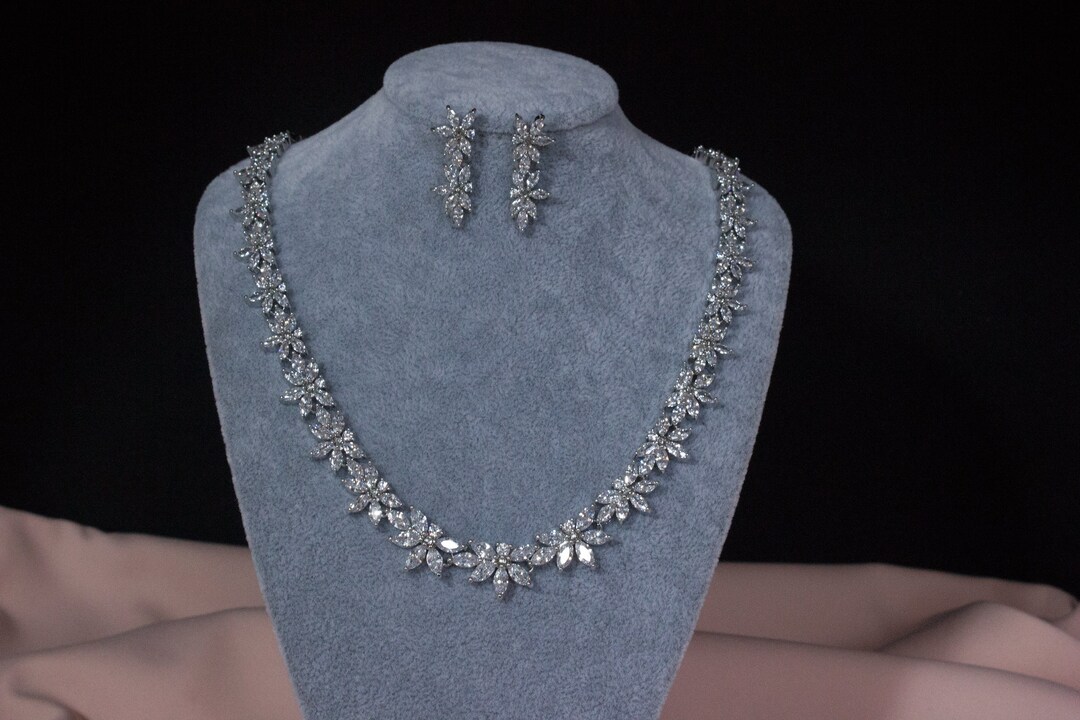 Silver Bridal Jewelry Set Silver Bridal Jewelery Set Zircon Bridal ...