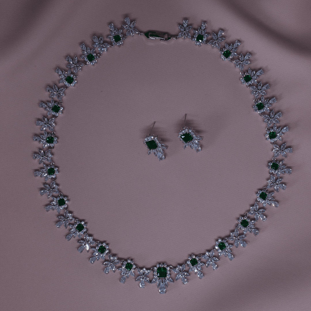 Bridal Jewelery Set Emerald Green Jewelery Set Wedding - Etsy