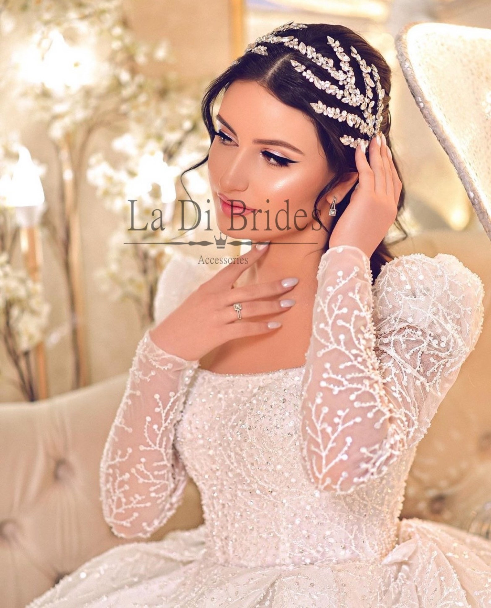 Bridal Headband Luxury Bridal Headpiece Bridal Hair Jewelry Tiara ...