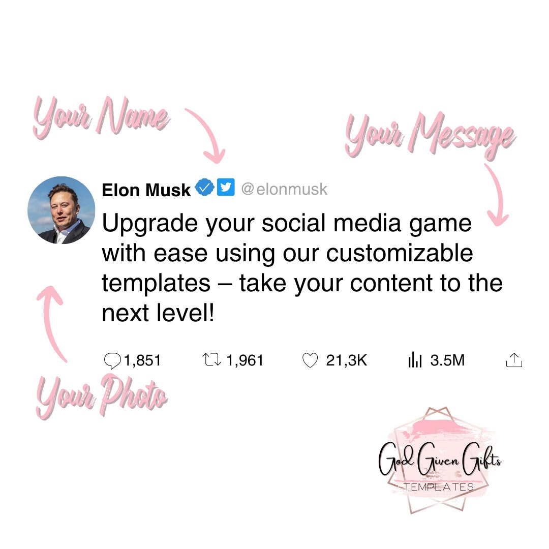 Twitter Post Template for Social Media, Canva Template - Etsy