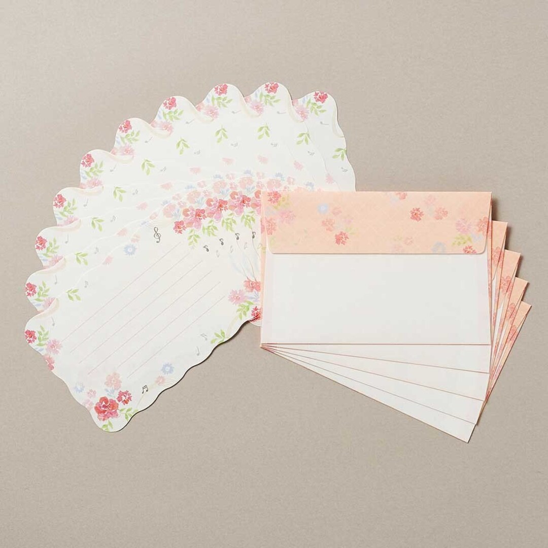 Chic Floral Music Japanese Letter Writing Set - Japanese Kawaii ...
