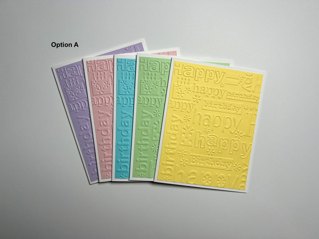 Embossed Birthday Card Pack of 5 Handmade Birthday Card Birthday Card ...