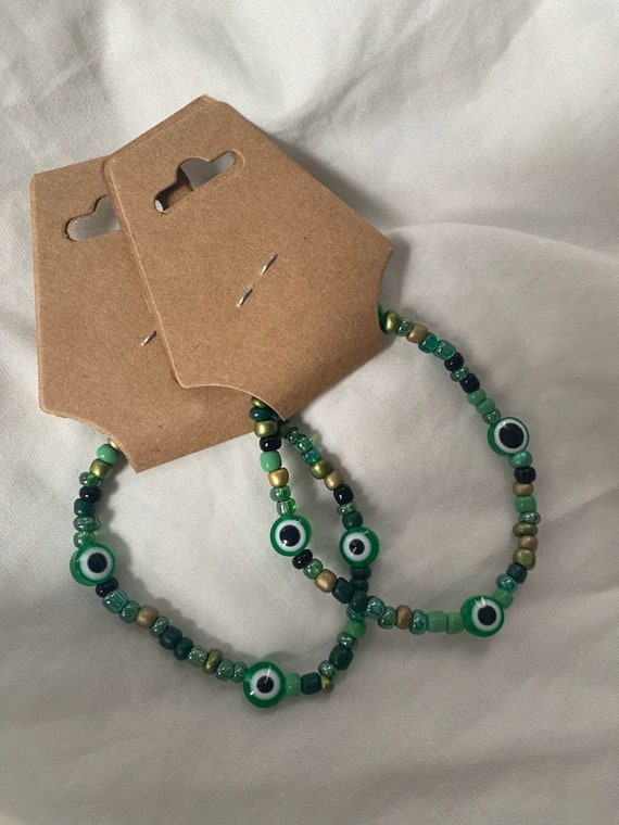 Green evil eye bracelet store