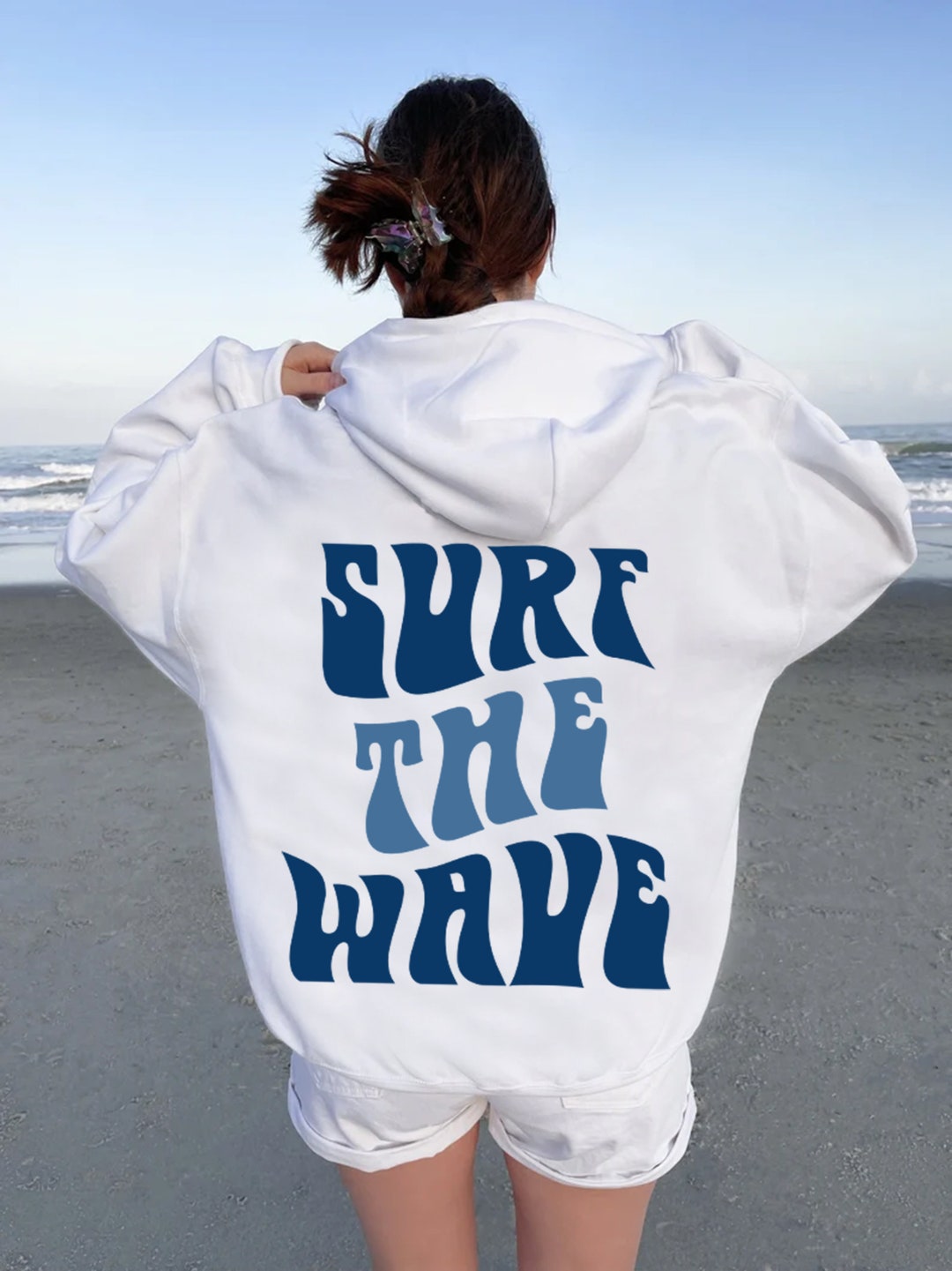 Surf the Wave Hoodie, Beach Hoodie, Trendy Sweatshirt, Aesthetic Hoodie ...
