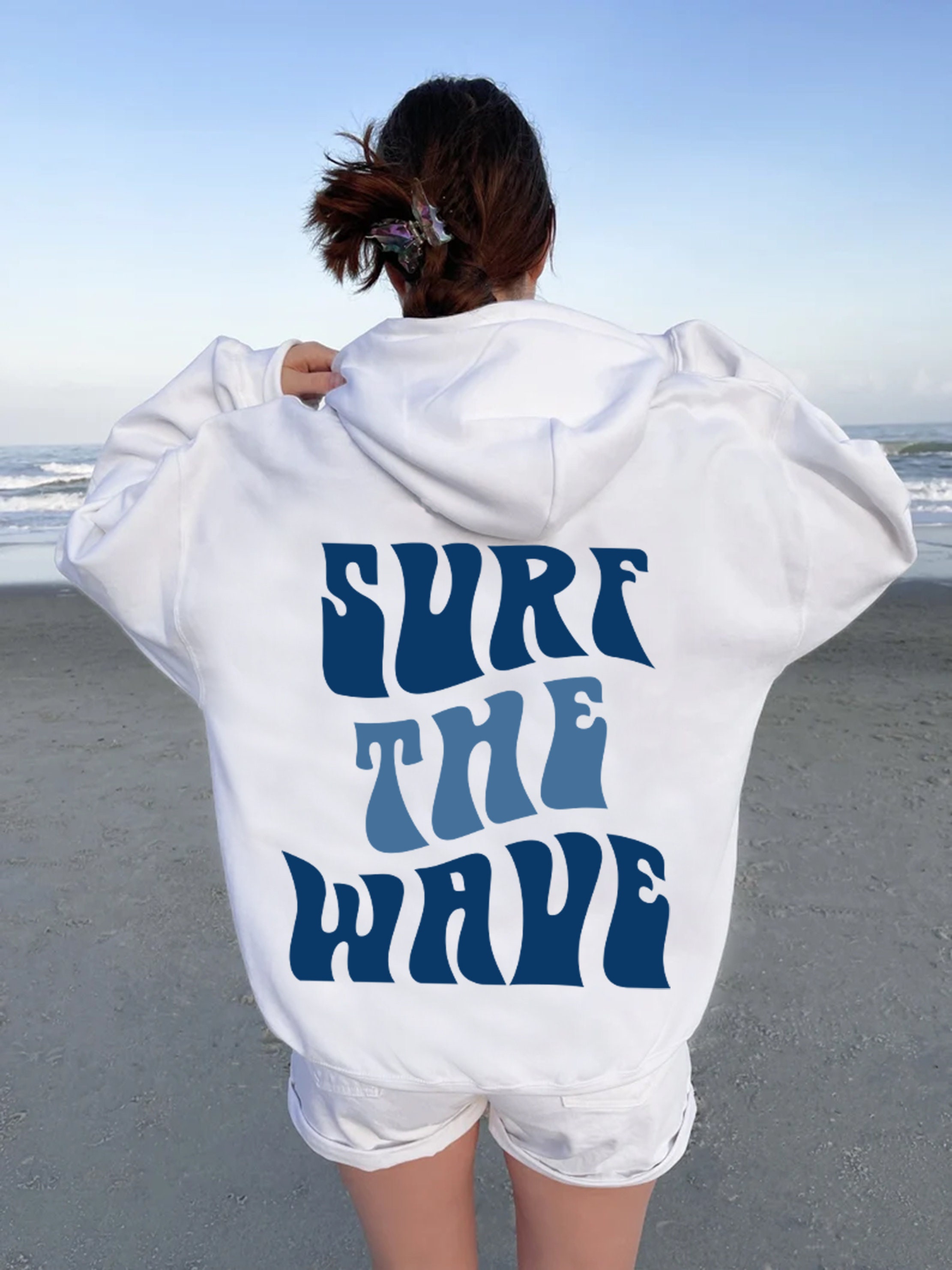 Surf the Wave Hoodie Beach Hoodie Trendy Sweatshirt - Etsy